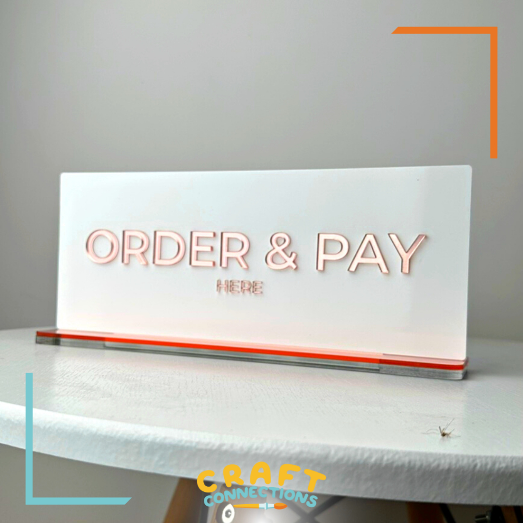 Order and Pay here signage with stand or bolts acrylic signage or ...