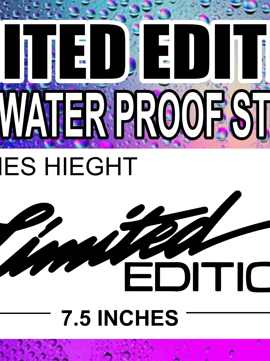 Limited edition vinyl sticker,WATER PROOF STICKER,VINYL STICKER,CUTOUT ...