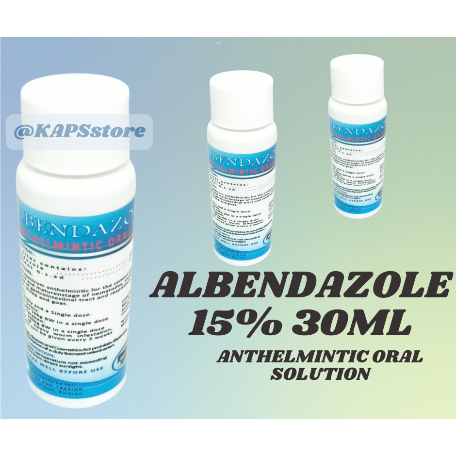 Albendazole 15% 30ml anthelmintic ORAL SOLUTION Kontra Bulate Mabisang Pamurga alaga Microzole ...