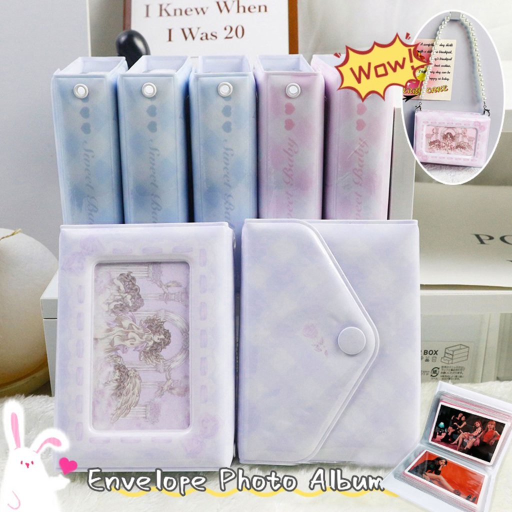3 Inch Mini Retro Envelope Photo Album 40 Pockets KPOP Photocard binder Lomo Card Holde Collect ...