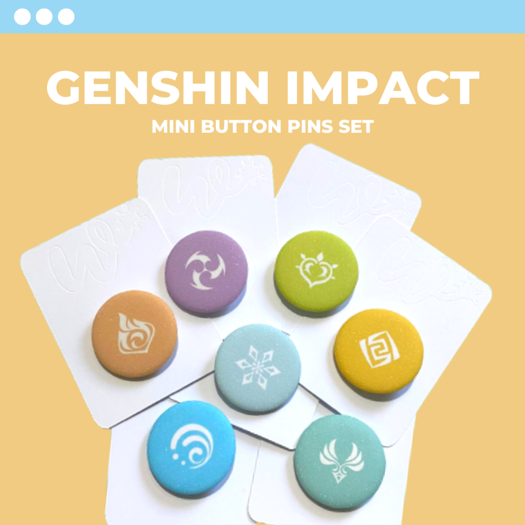 Mini Pastel Aesthetic Genshin Impact 7 Pins in a Set 1.25 Button Pins ...