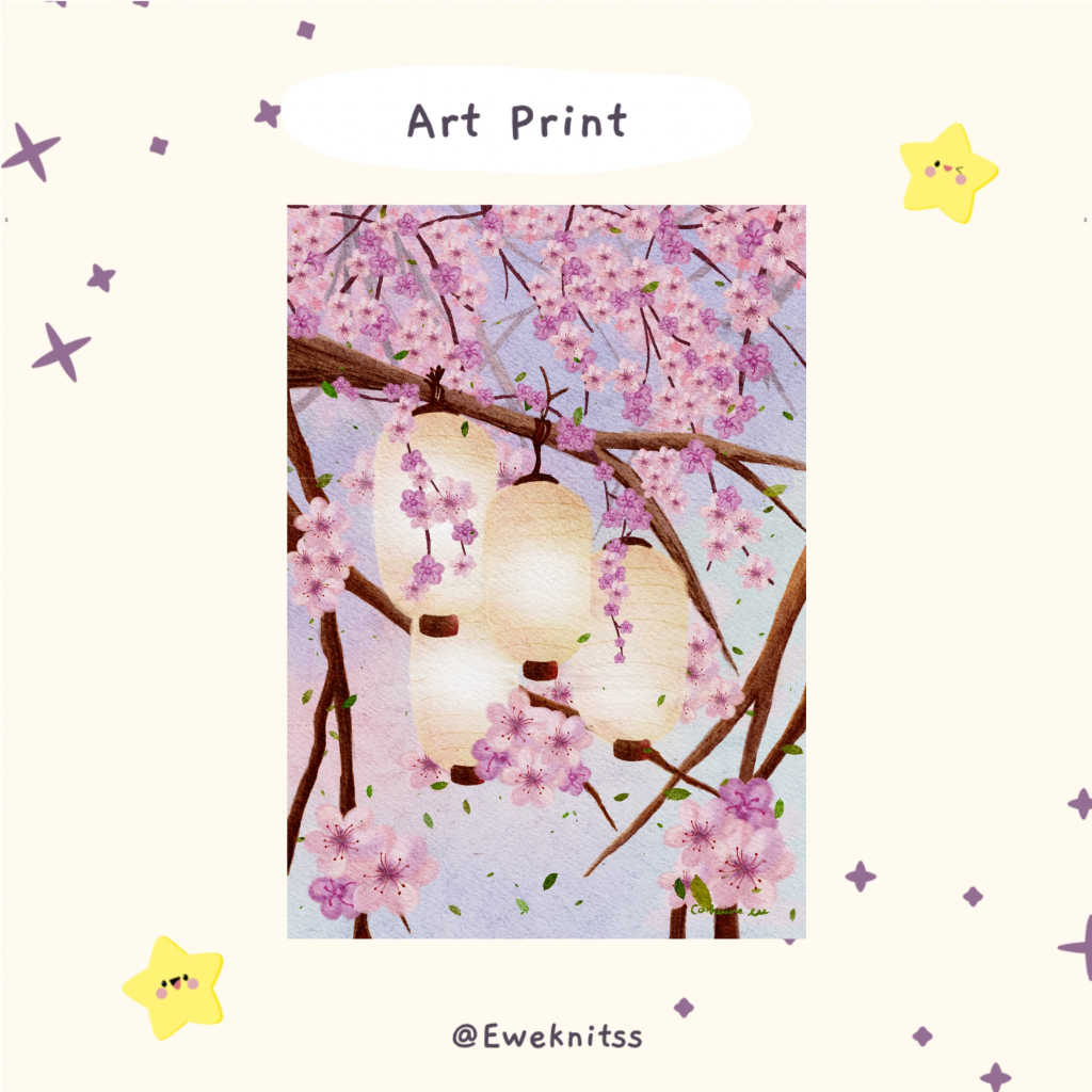 In Full Bloom Art Print | Original Drawing | Sakura | Shopee Philippines