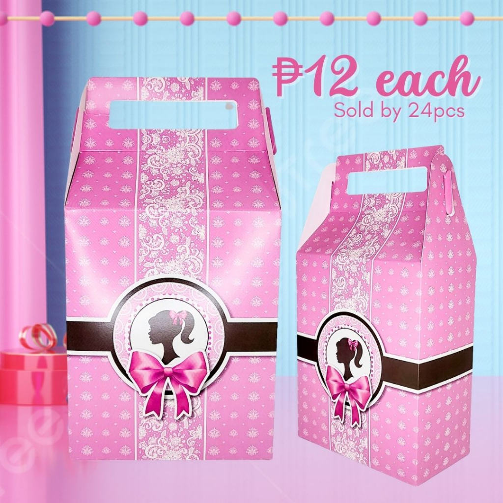 FP1719 (24 PCS) Miss Pink Girl Gift Box Loot Bag Souvenir Giveaway ...
