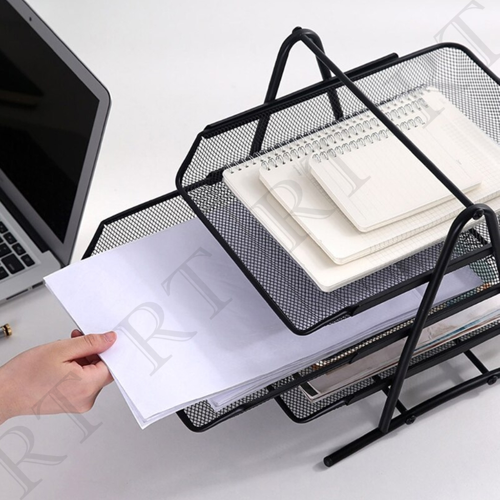 3 Layer Desk File Organizer Document Paper Tray, Magazine Case Home and ...