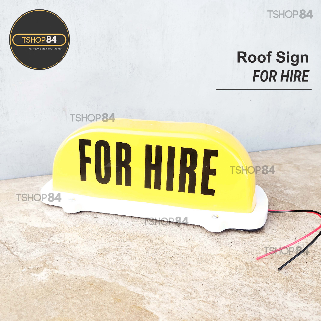 FOR HIRE Taxi Light Roof Sign TAXI or FOR HIRE Sign | Shopee Philippines