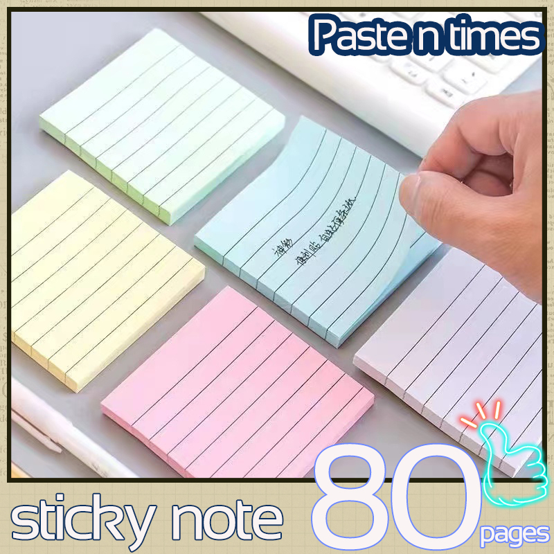100 Sheets Morandi Color Sticky Note Memo Label Sticker Bookmarks Note ...