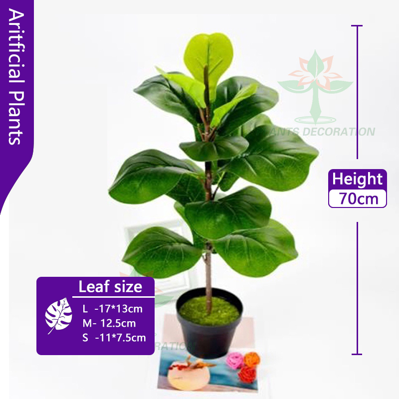 70cm Banyan Artificial Plants Ficus pandurata Fake ficus lyrata Tree ...