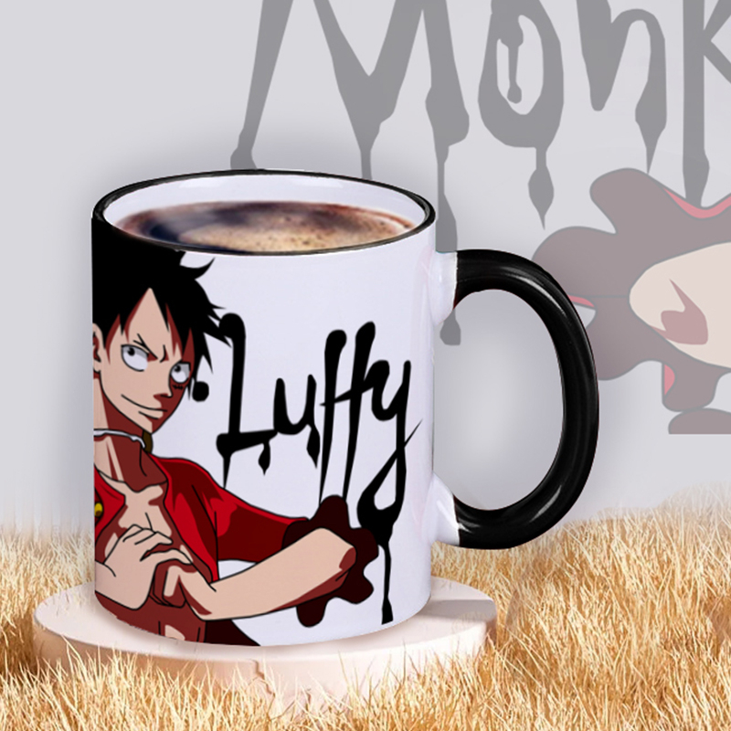 One Piece Cup Luffy Ace Zoro Coffee Cup Creative Color Changing Cup ...