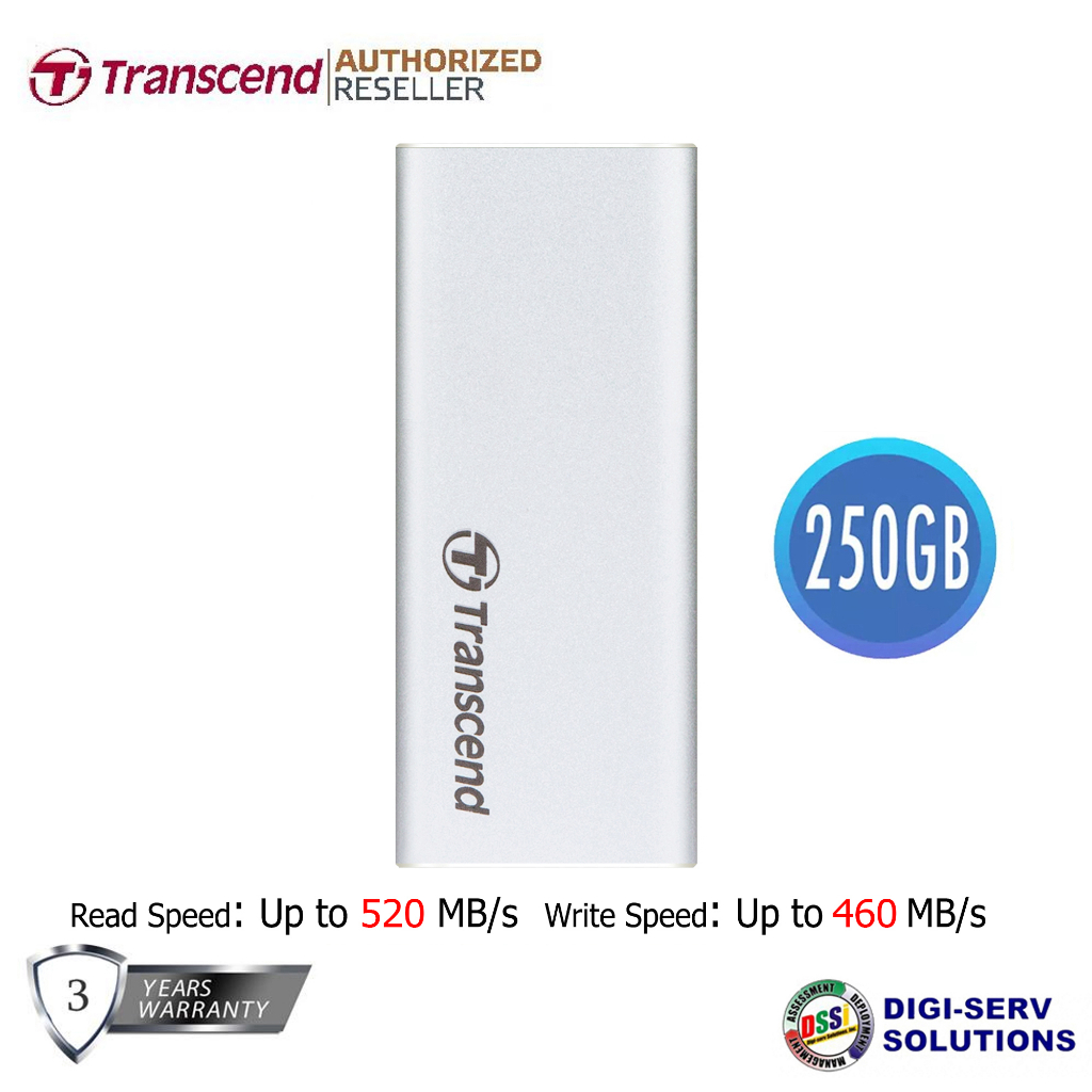Transcend 250GB ESD260C USB 3.2 Gen 2 Type-C Portable SSD ...