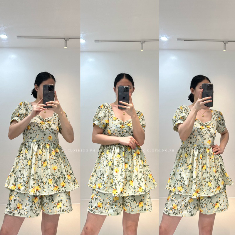 NANCY PRINTED PUFF SLEEVE TERNO | Shopee Philippines