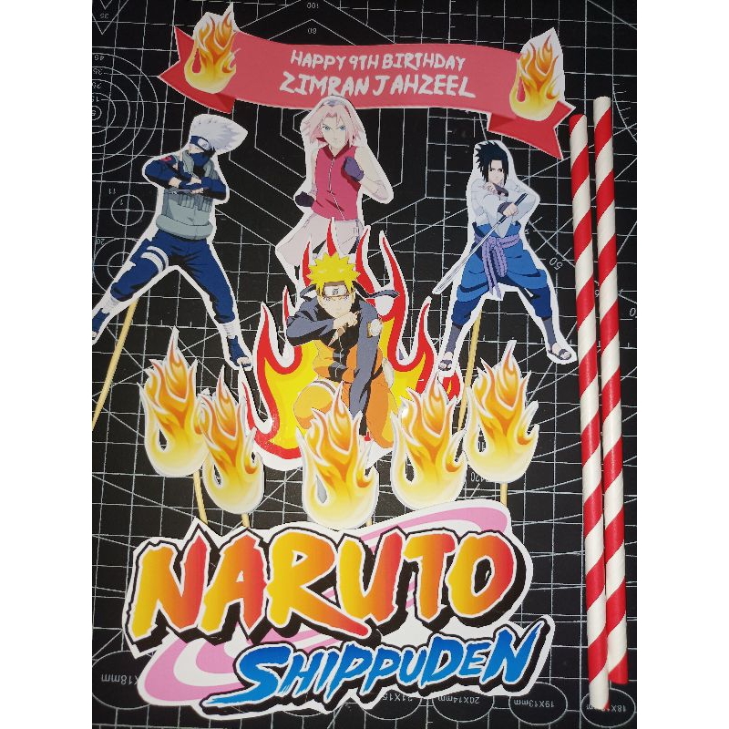 customized photo Printed cake toppers Naruto Shippuden Sakura fire ...