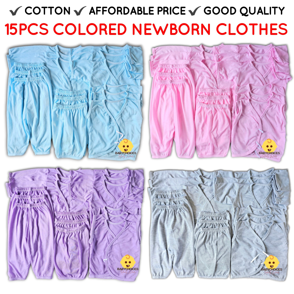 15pcs Baby Newborn Colored Clothes Baru baruan Set | Shopee Philippines