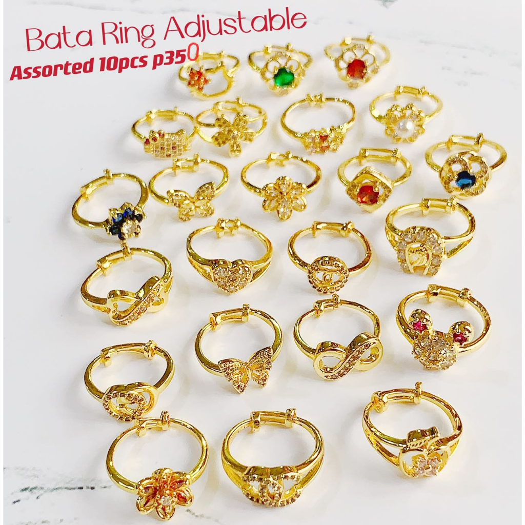 Fashion jewelry ring pang bata 14k assorted design | Shopee Philippines