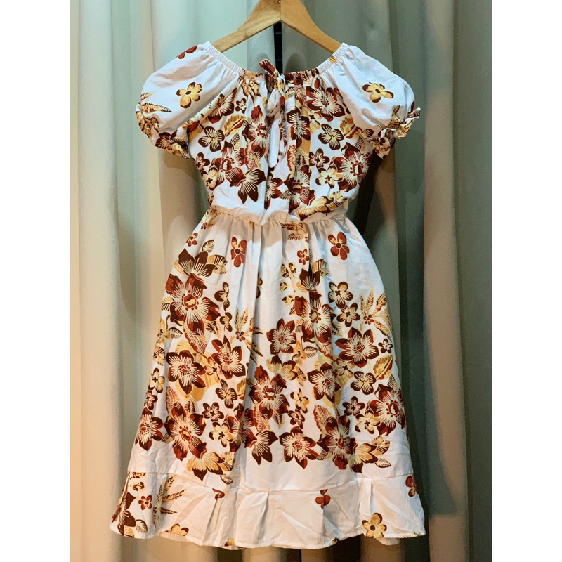 CHALLIS SENEPA RICH PUFF SLEEVES DRESS ALANGAN SIZE (8 to 12yo ...