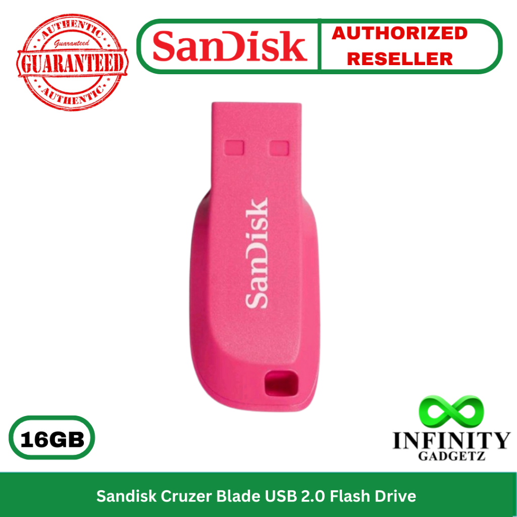 SanDisk Cruzer Blade 16GB USB 2.0 Flash Drive Pink | Shopee Philippines