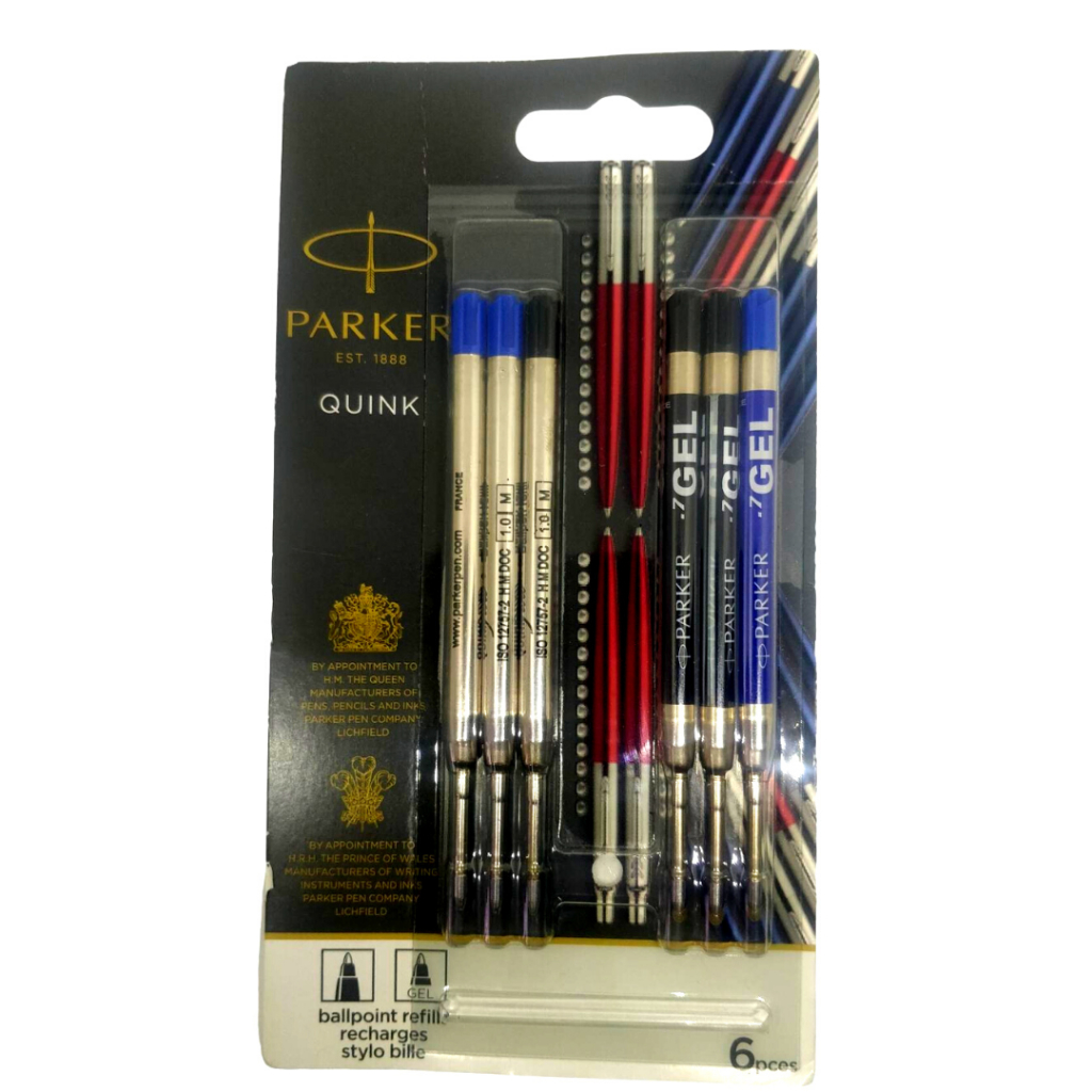Parker Quink 3 Quinkflow Refills For Ballpoint Pens & 3 Quink Gel Refills - 2184860 | Shopee ...