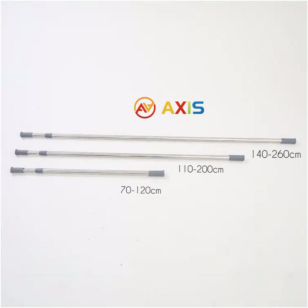 110-200cm Adjustable Curtain Rod Without Drilling Metal Spring Loaded ...