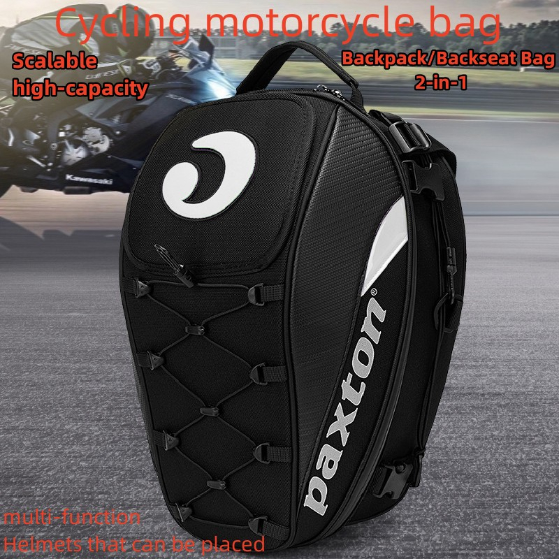 Motorcycle rear seat bag, large capacity cycling bag, travel backpack ...
