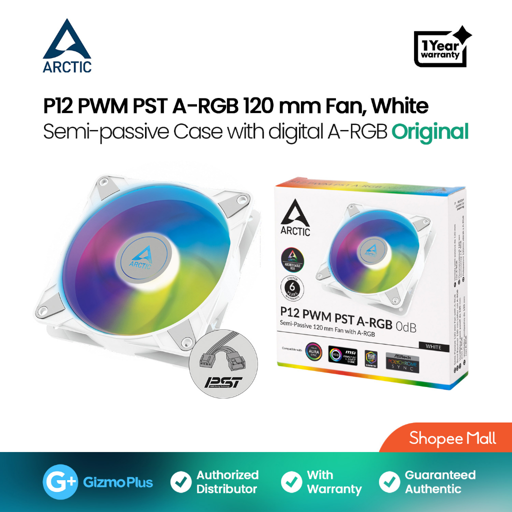 Arctic P12 PWM PST A-RGB White | Shopee Philippines