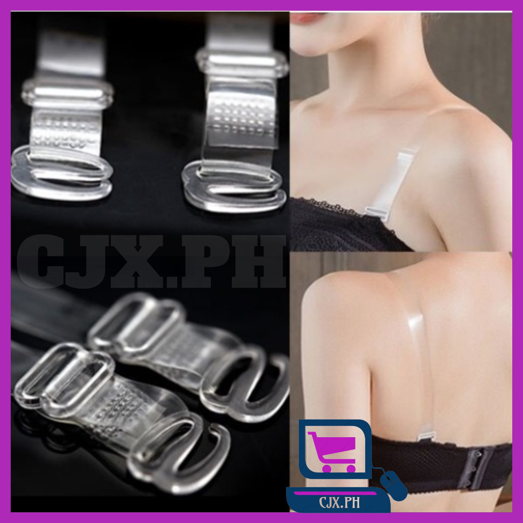 CJX.PH 1 Pair Invisible Bra Straps Elastic Silicone Adjustable Shoulder Clear Bra Strap | Shopee ...
