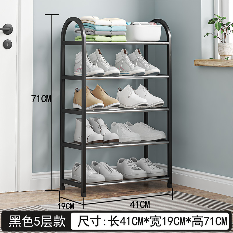 5 layer plastic metal simple round shoe rack shoe cabinet student ...