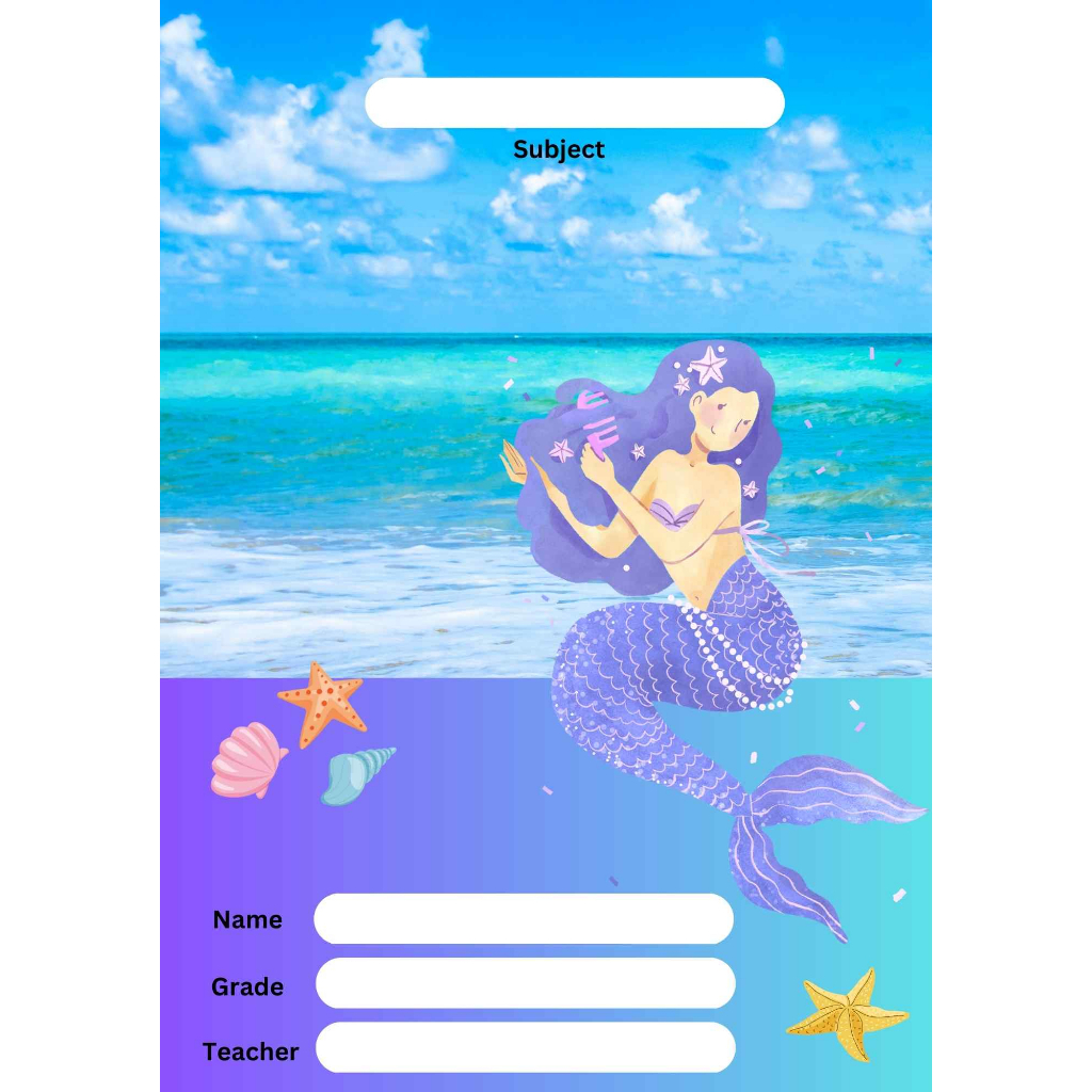 Mermaid Notebook Writing Notebook for Kinder to Grade 2 Pupils Homemade ...