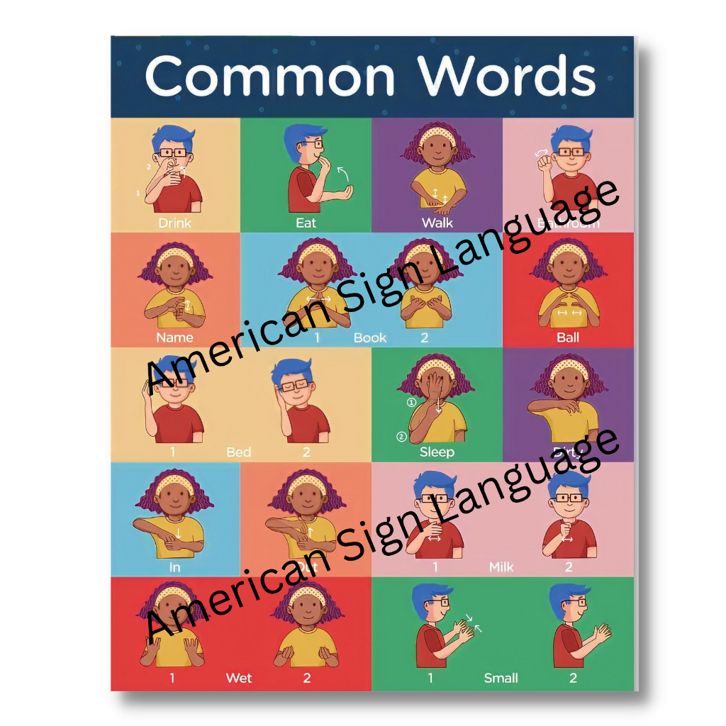 ASL AMERICAN SIGN LANGUAGE CHARTS POSTERS ALPHABET NUMBERS FEELINGS ...
