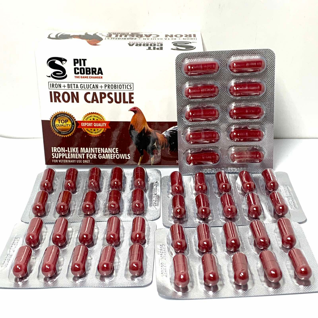 [FCR AGRIVET] 50pcs Pit Cobra Iron Capsule Supplement for Gamefowls ...