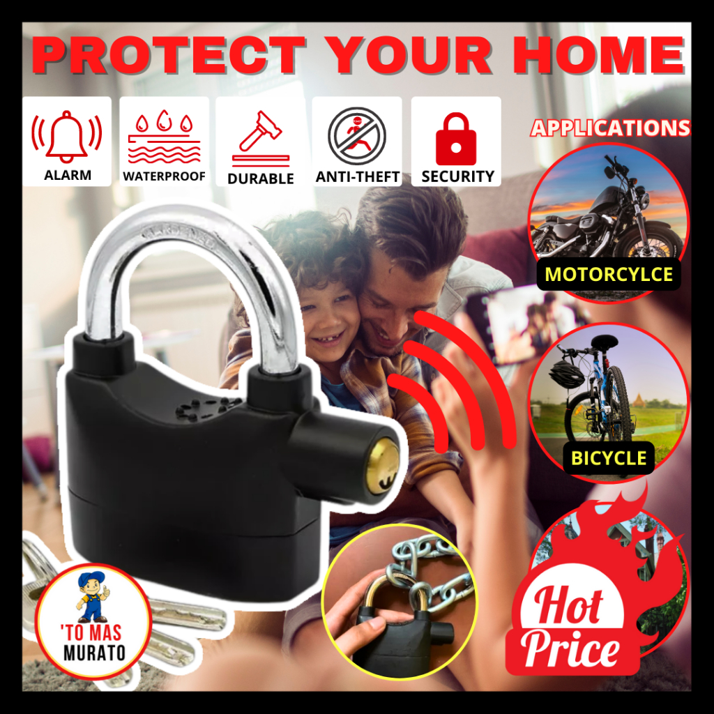 GateSecure: Wireless Anti-Theft Alarm Padlock Door Lock Kadena for ...