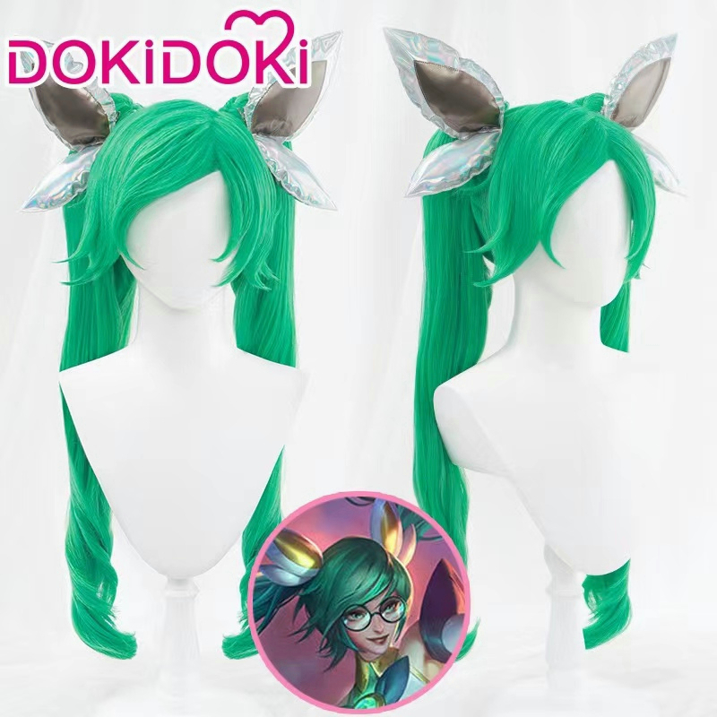 DOKIDOKI pre-sale Star Guardian Sona cosplay wig with green double ...