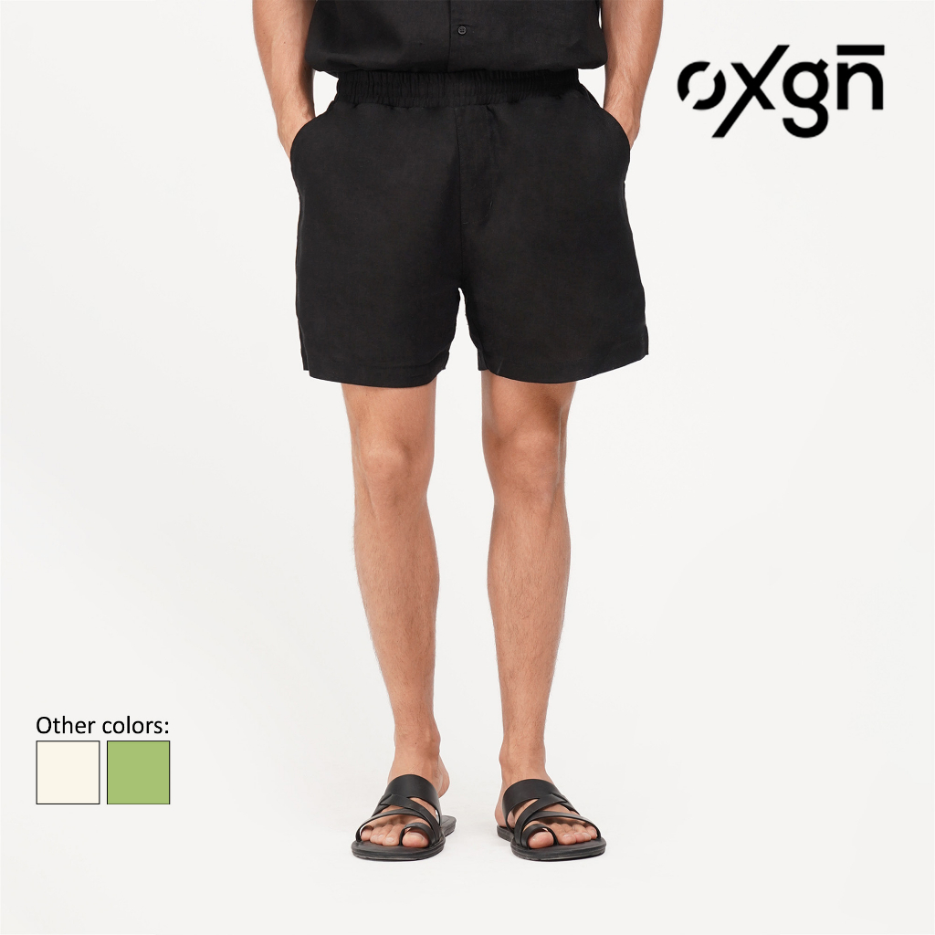OXGN COED Unisex Linen Shorts For Men And Women (Leaf Green/Ebony/Fair ...