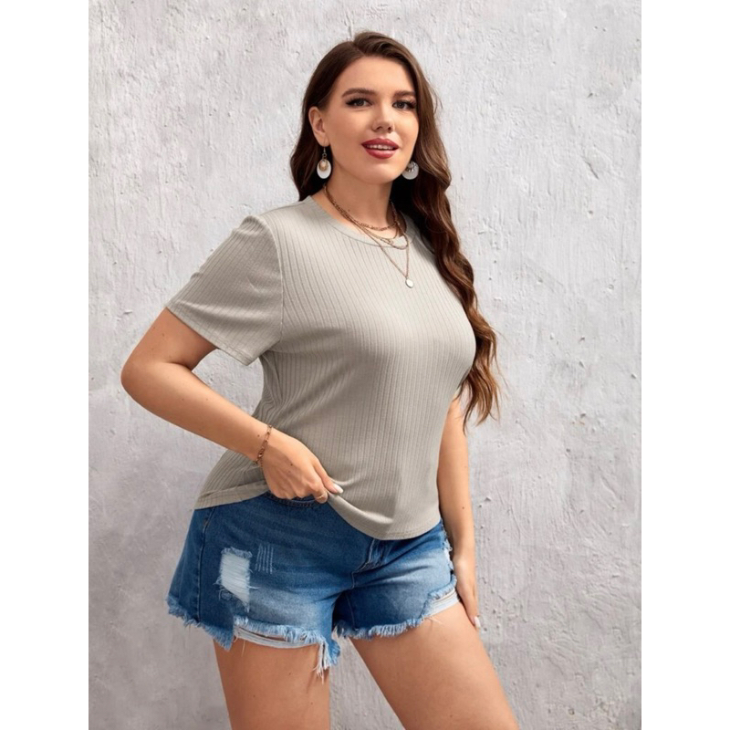 MIKA Basic Ribbed Knit Shirt (3 pcs up whole sale) | Shopee Philippines