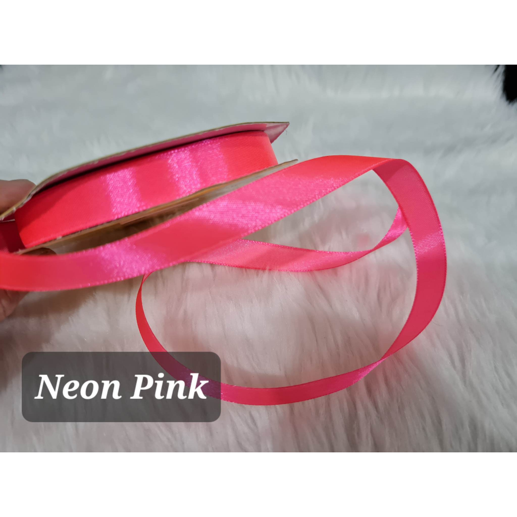 NEON PINK Satin Ribbons Double Edge | Shopee Philippines