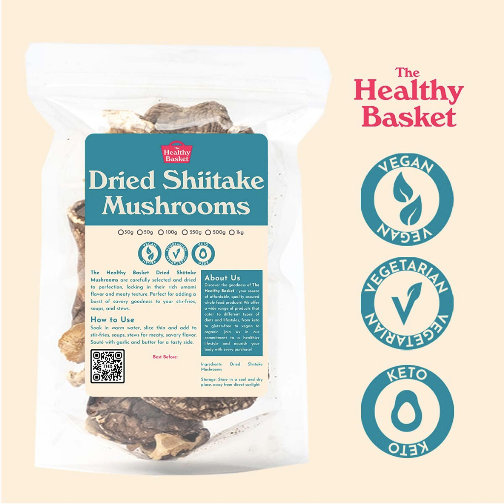Healthy Basket Dried Shiitake Mushrooms (250g, 500g & 1kg) | Shopee ...