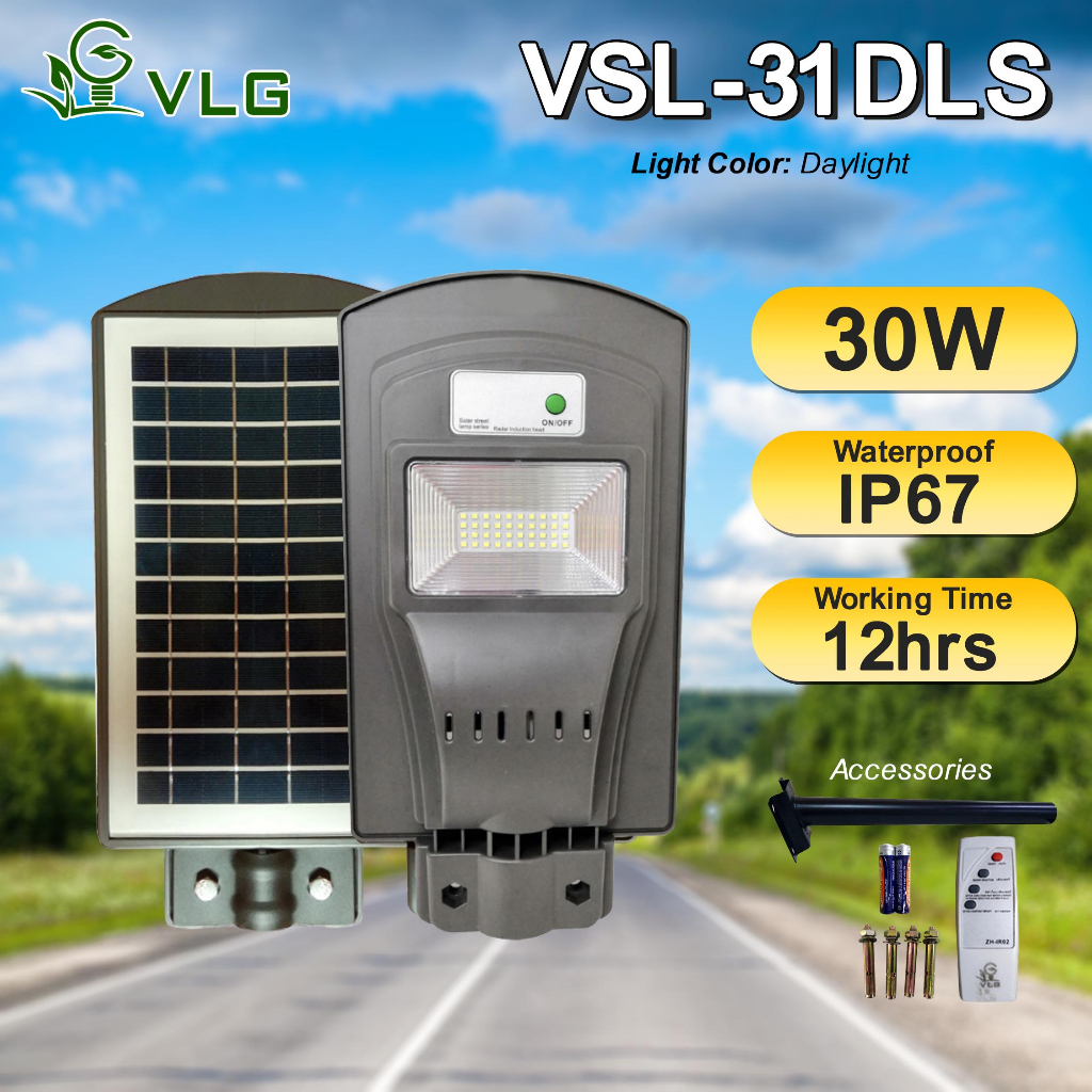 VLG SOLAR STREET LIGHT ( VSL 31DLS 30W ) SALE !!! | Shopee Philippines