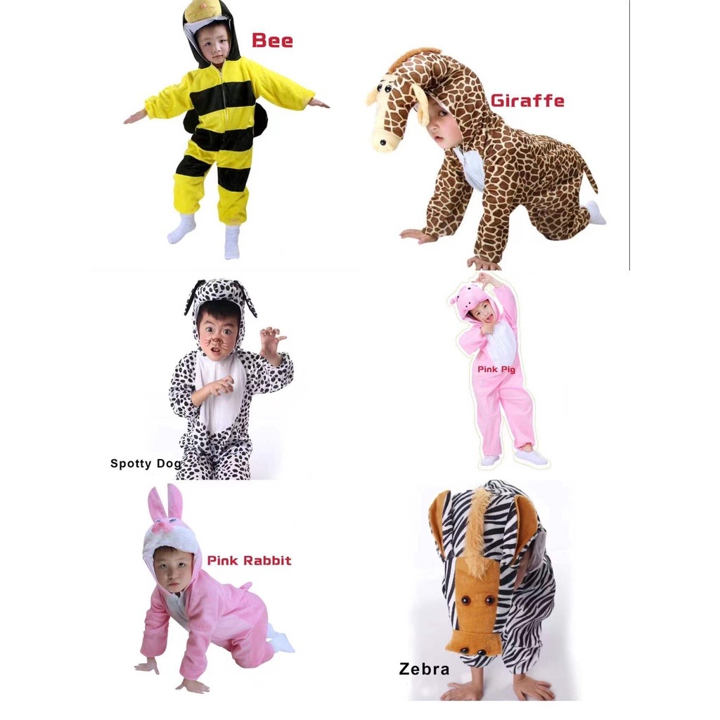 Animals(Bee Giiraffe Mouse Rabbit Pig Zabra)onesies costume for kids(3 ...