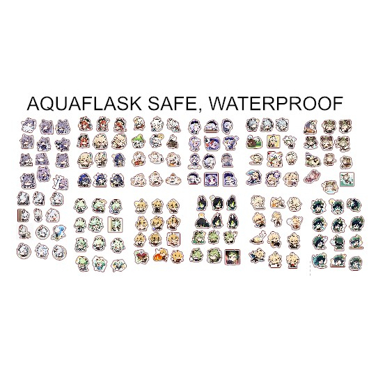 12pcs/set Waterproof Aquaflask safe Genshin Impact Chat Emoji Sticker ...