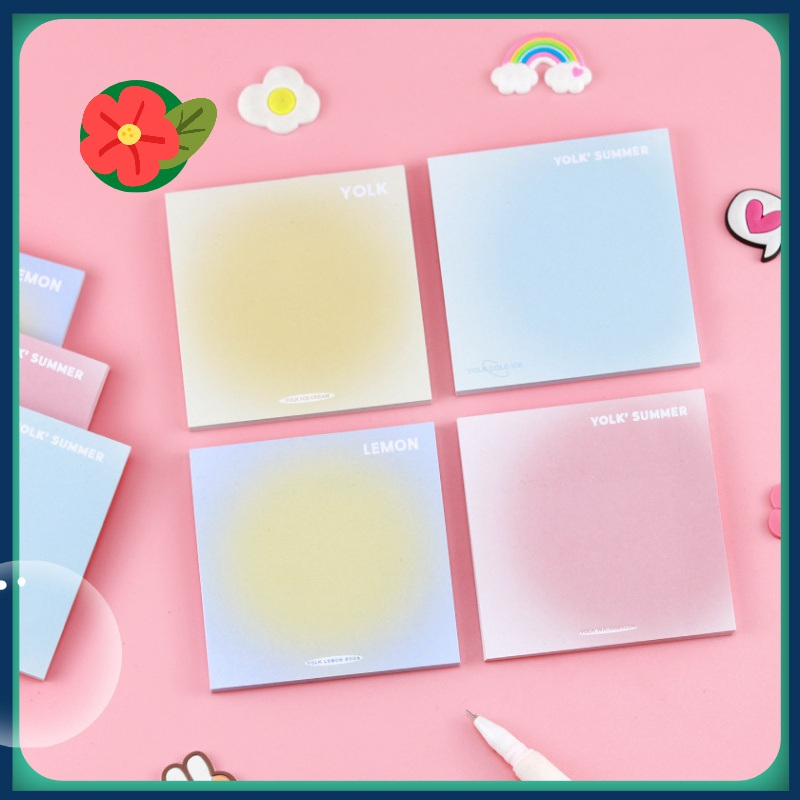 50 Sheets INS Gradient Color Sticky Notes School&Office Mini Blank ...