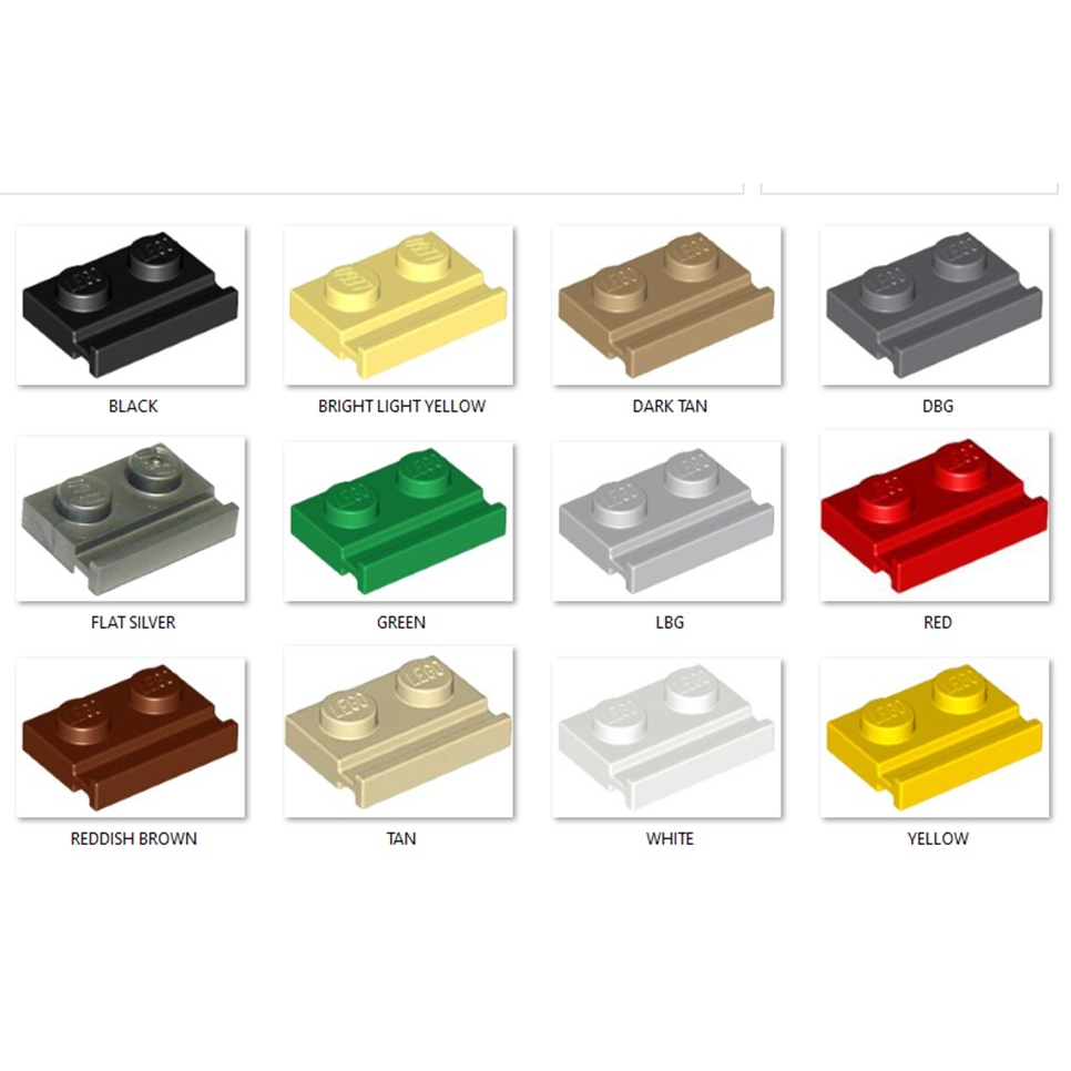 LEGO Part: Plate, Modified 1x2 with Door Rail (5 pieces per pack ...