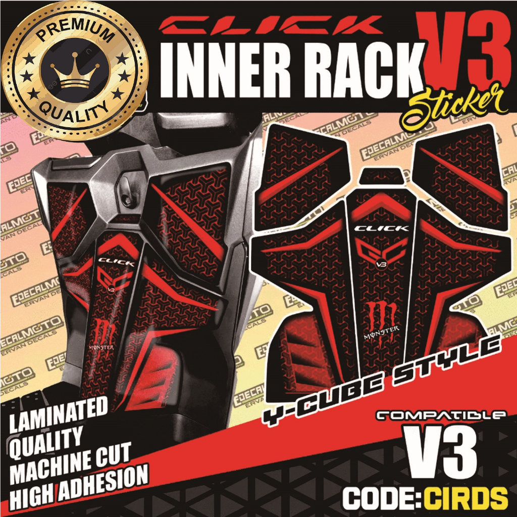 HONDA CLICK VERSION 3 BACK INNER RACK DECALS STICKER | Shopee Philippines