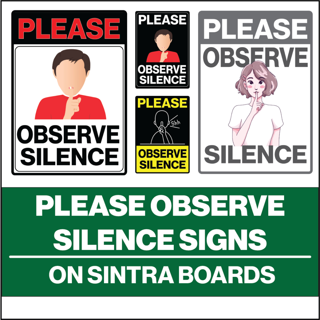 Please Observe Silence, Quiet Please Waterproof Signs, Signage for ...
