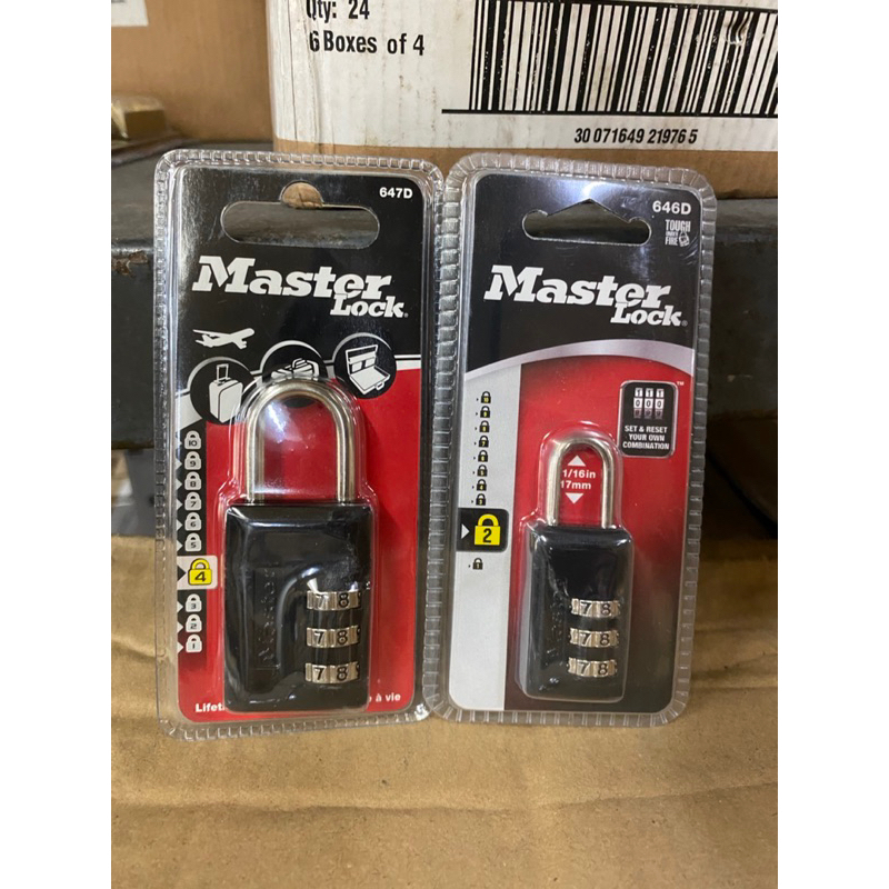 Master Lock 3 Digit Resettable Combination Padlock Black Body | Shopee ...