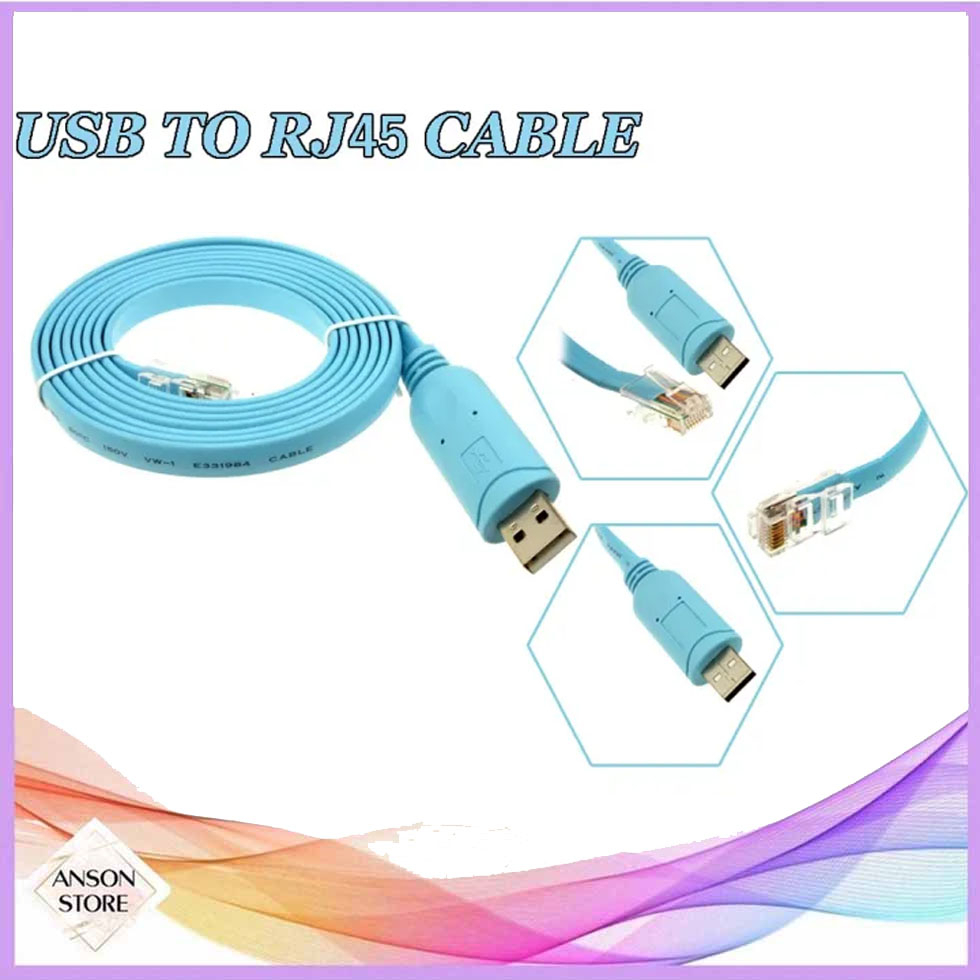 USB to RJ45 Ethernet Console Cable FTDI Chip Cisco Compatible 1.8m ...