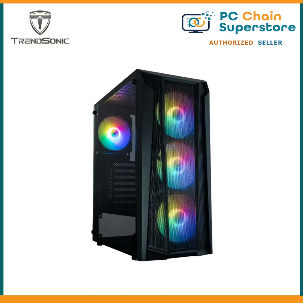 Trendsonic Cronus CR19A Gaming ATX Desktop Casing w/ 4 RGB Fans ...