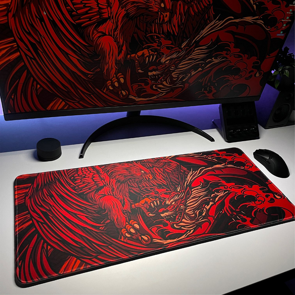 MD Mousepad | Phoenix and Dragon | Extended Large Gaming Mouse pad ...
