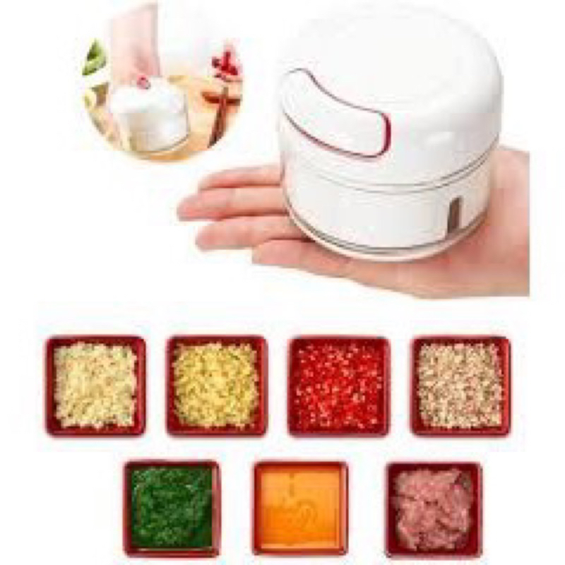 Mini Food Chopper Hand Pull Garlic Grinder Onion Ginger Masher Shredder ...