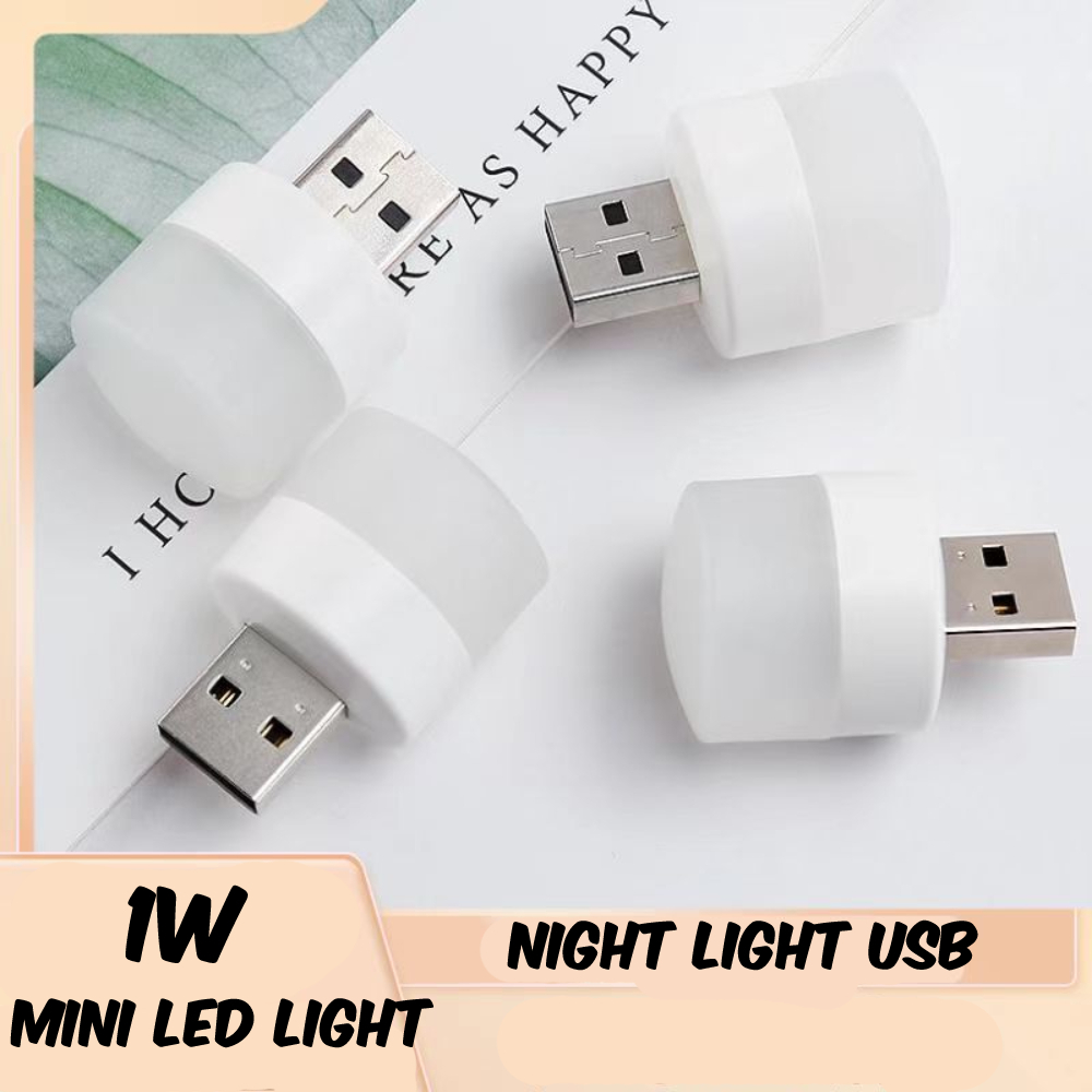 Mini LED Night Light Bulb Portable USB Socket For Computer/Charger Head ...