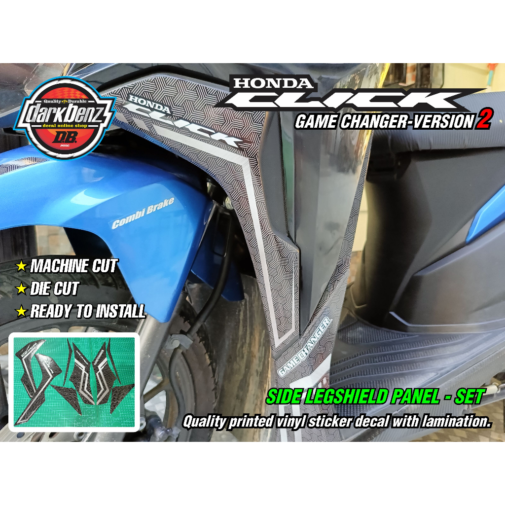 Honda Click V2 - Leg Shield Side Fairing Set Geo ABS Design Sticker ...