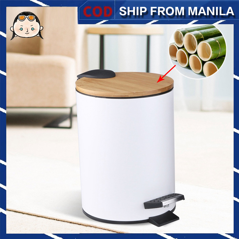 5L Trash Can Large Capacity Detachable Foot-operated Type Waste Garbage ...