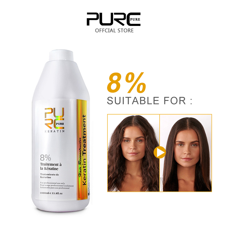 PURC Brazilian Keratin Treatment Smooth Repair Straight Hair Advanced Salon Hair Care 1000ml ...